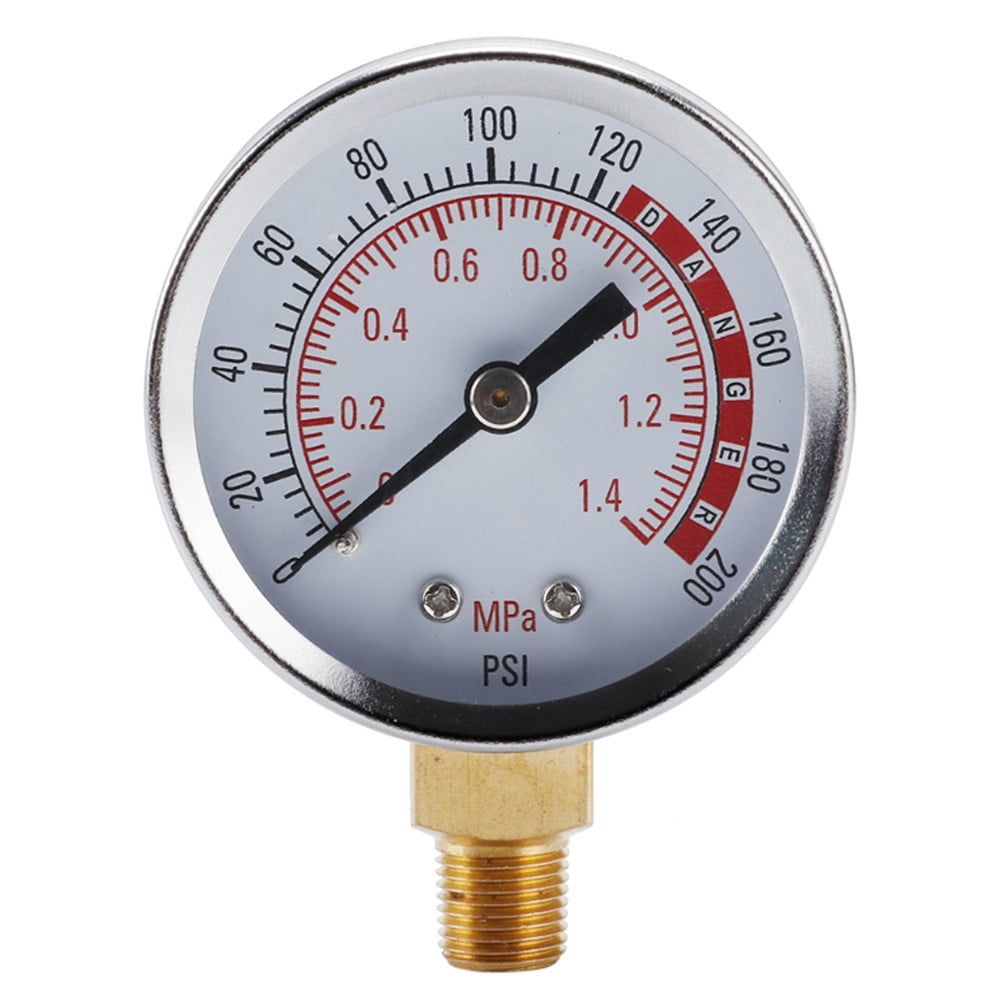 Bottom Mount Pool Filter Pressure Gauge 200 PSI 1.4Mpa Stainless Steel ...