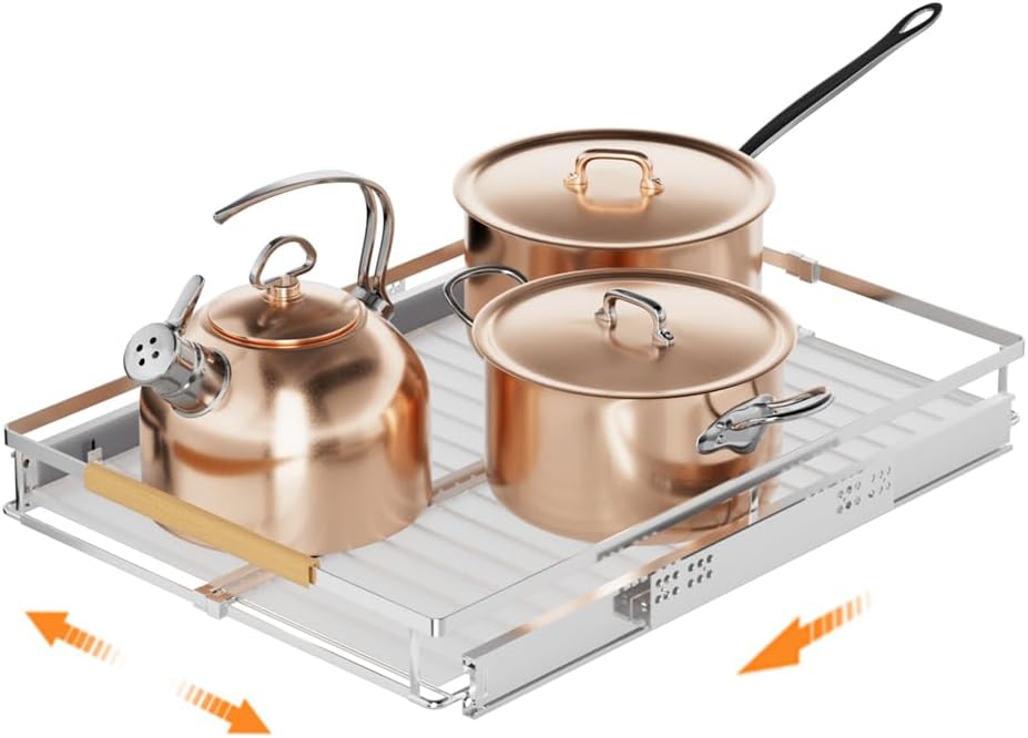 Bottom-Mounted Expandable Pull Out Drawer for Cabinet, Kitchen Slide ...