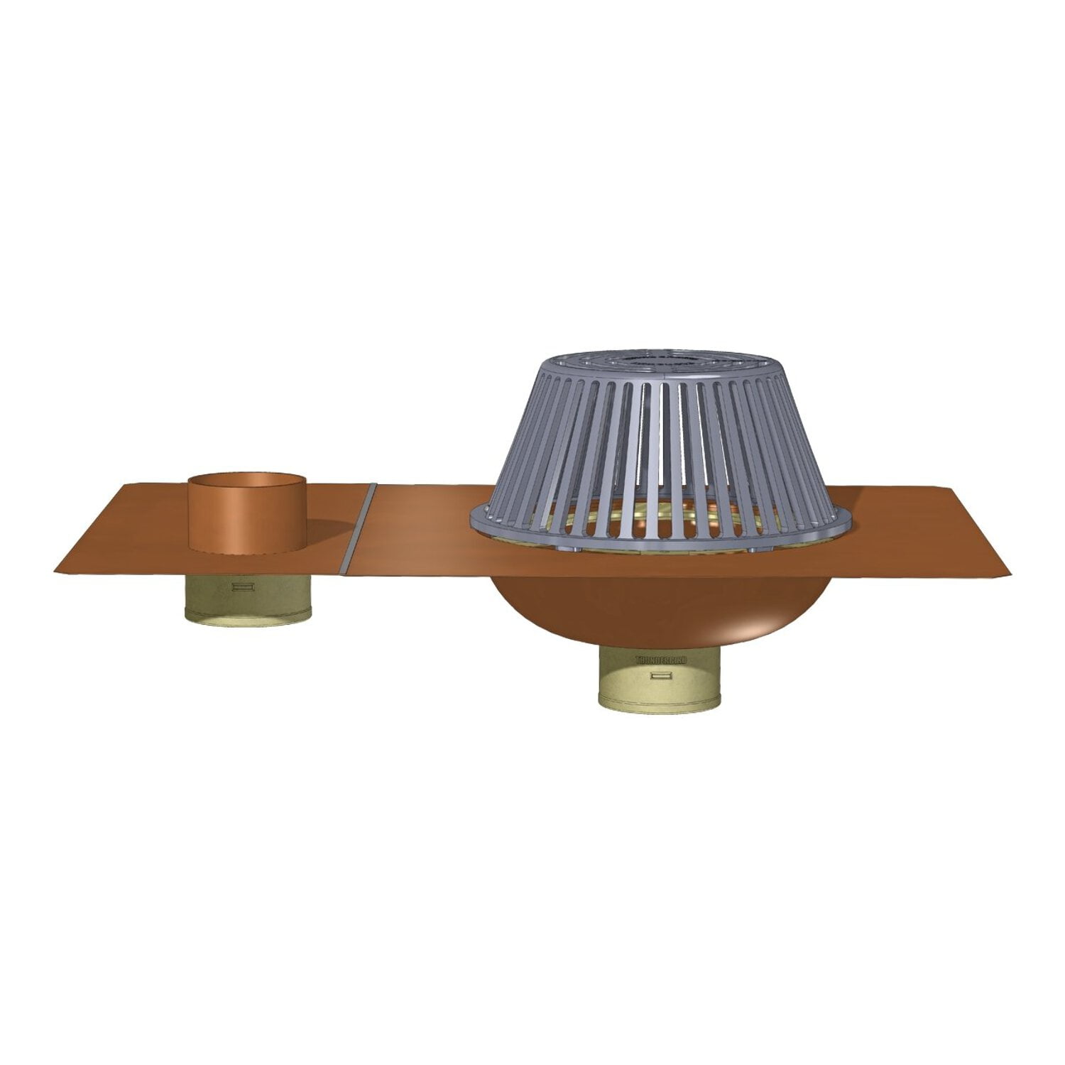 Bottom Outlet Roof Drain with Overflow Fitting Size: 2" Threaded ...
