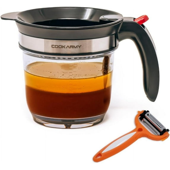 with Bottom Release – 4 Cup Gravy Separator for Cooking with Oil ...