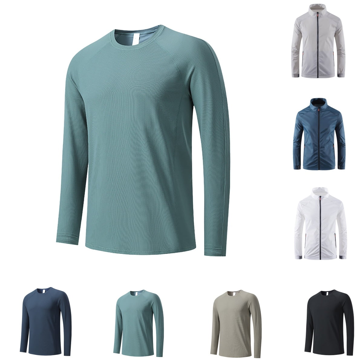 Bottom Silk Long Sleeve Men's Round Neck Breathable T Shirt Sports ...