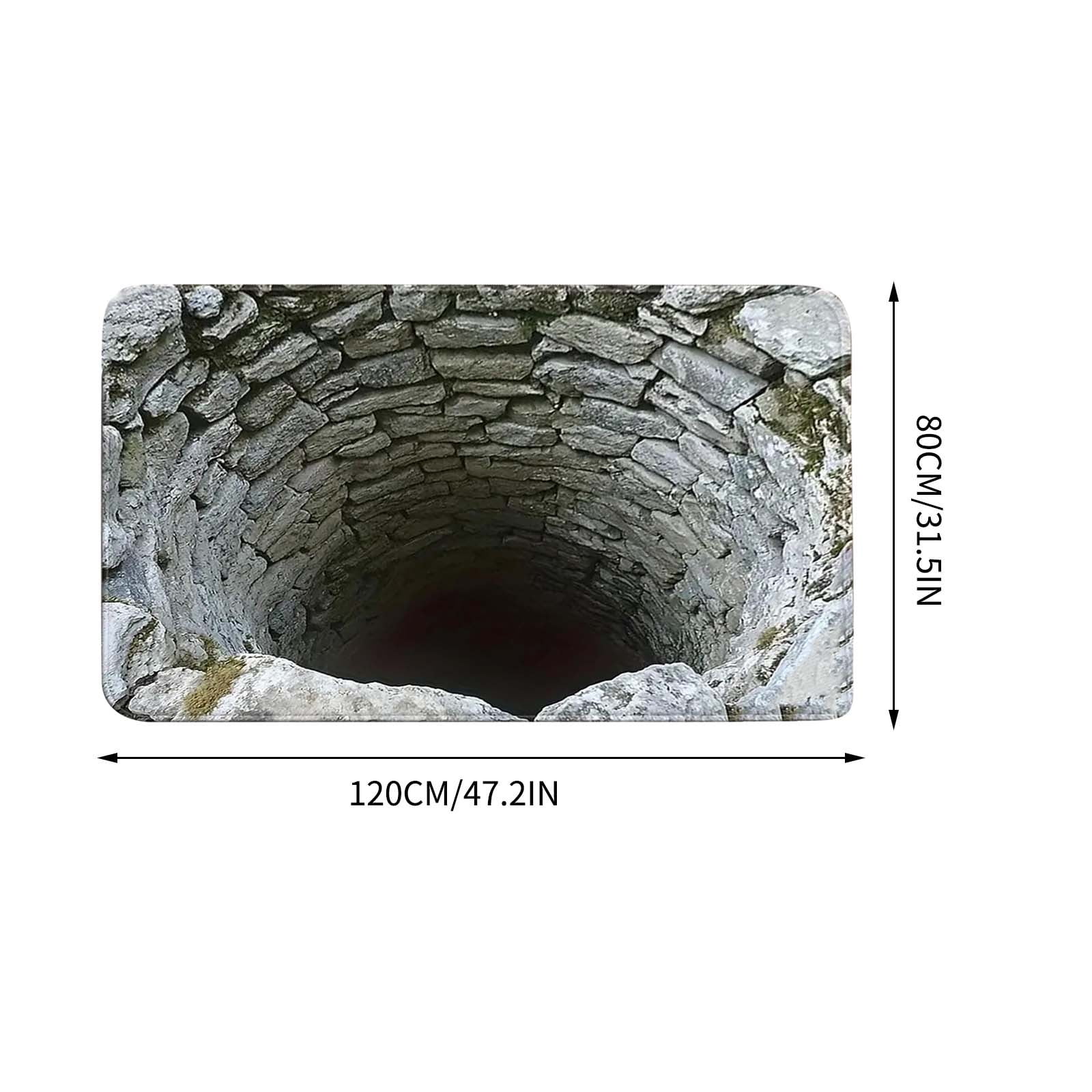 Bottomless Hole 3D Optical Illusion Rug,Ground Crack Illusions Doormat ...