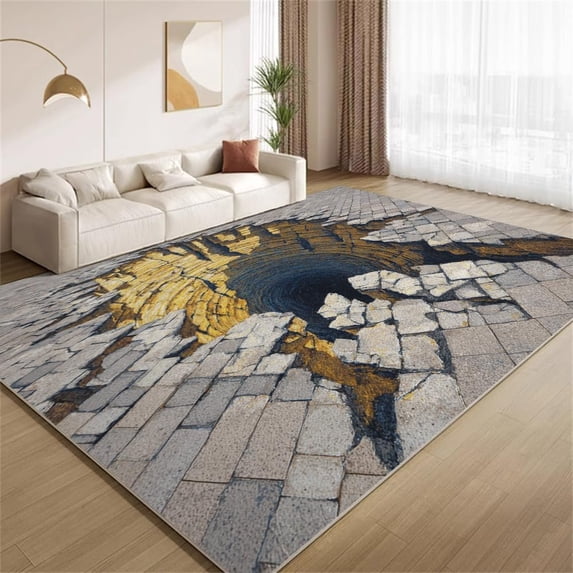 Bottomless Hole Area Rugs, 3D Optical Illusion Pattern Carpet, Washable ...