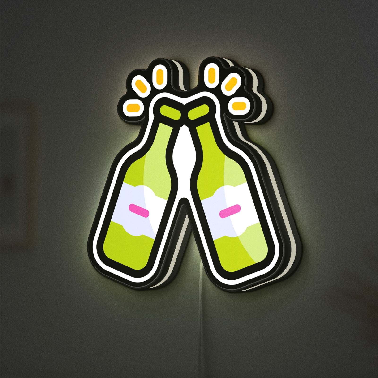 Bottoms Up 3D Novelty Light Box, Party Bar Decor for Pub Counters, Man ...