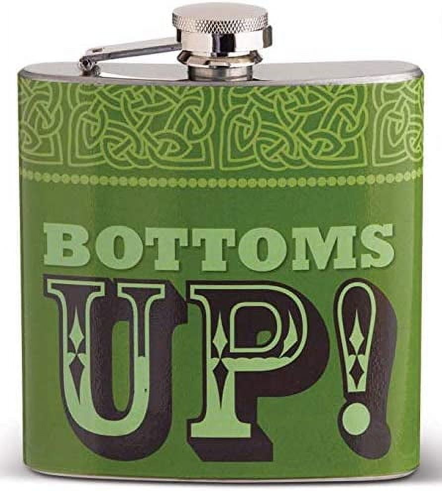 Bottoms Up! 6 oz Stainless Steel Alcohol Flask Special Celebrations and ...