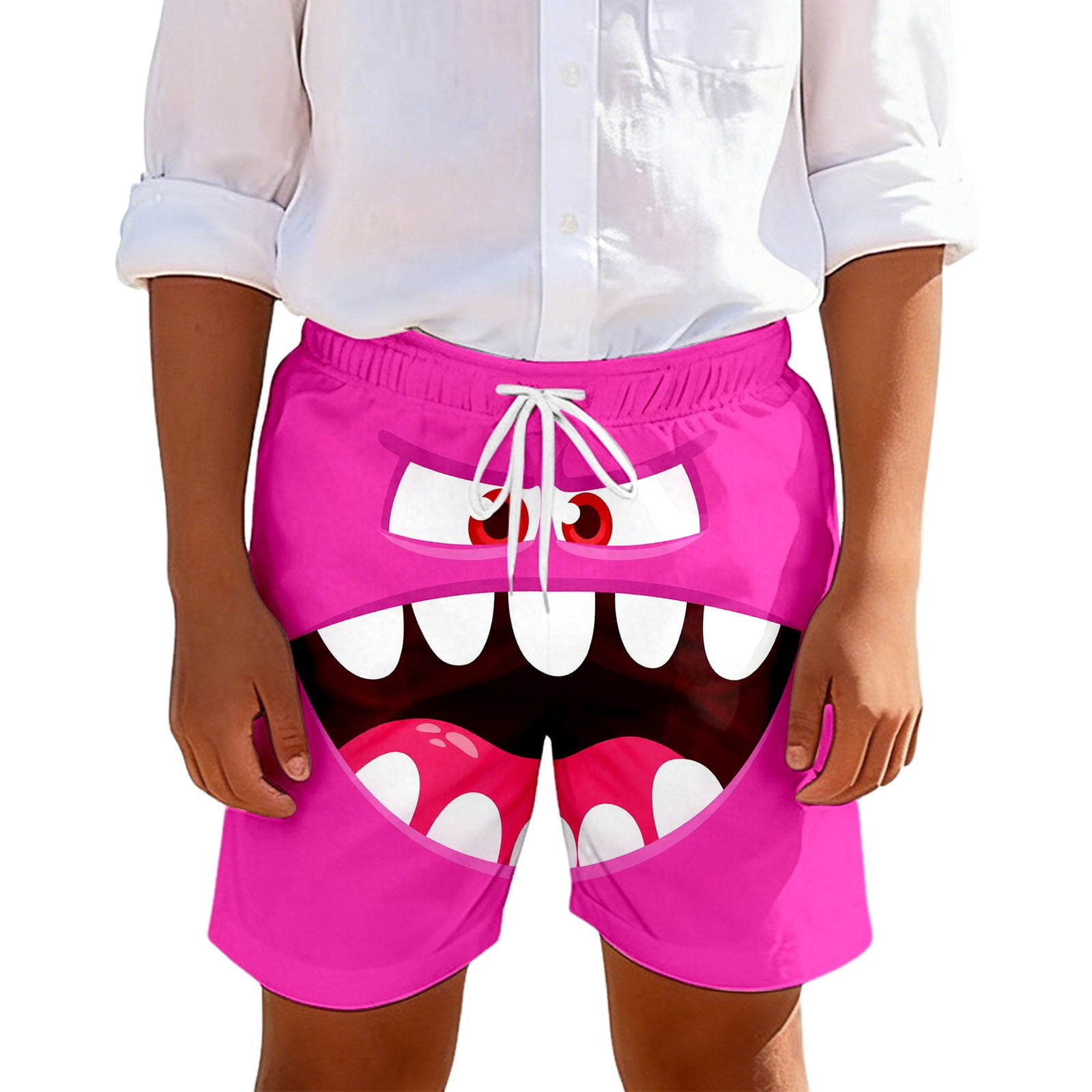 Bottoms for Children Boy Cartoon Face Print Comfortable Elastic Waist ...
