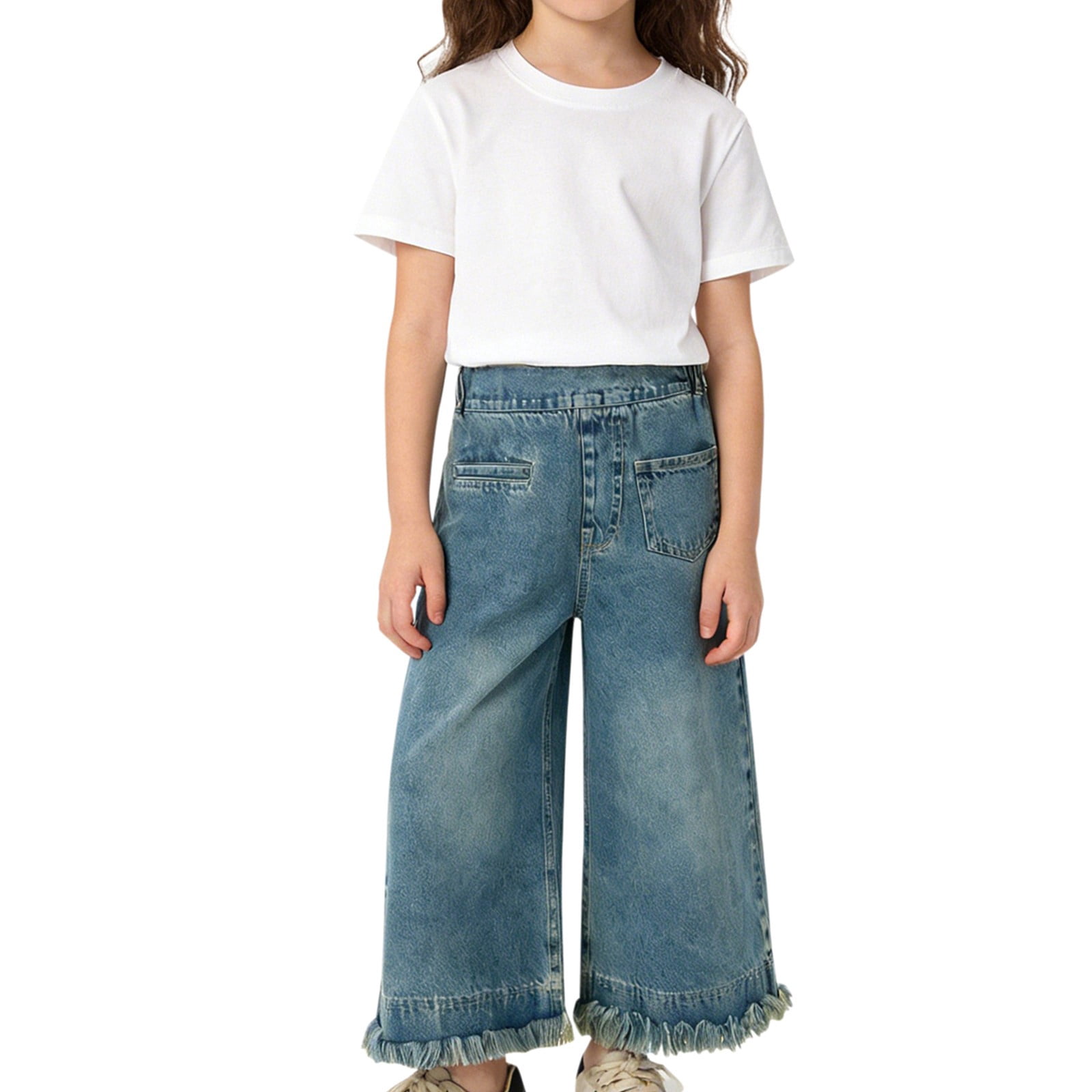 Bottoms for Girls Wide Leg Versatile Fashionable Denim Summer Clothes ...