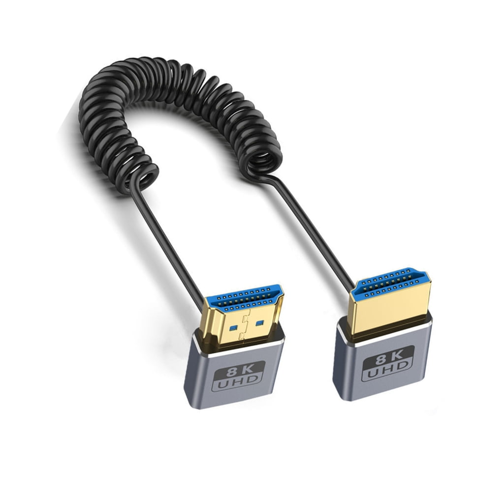 Bottone 2.1 Version 8K 60Hz Video Cord Coiled with Up/Down Elbows ...