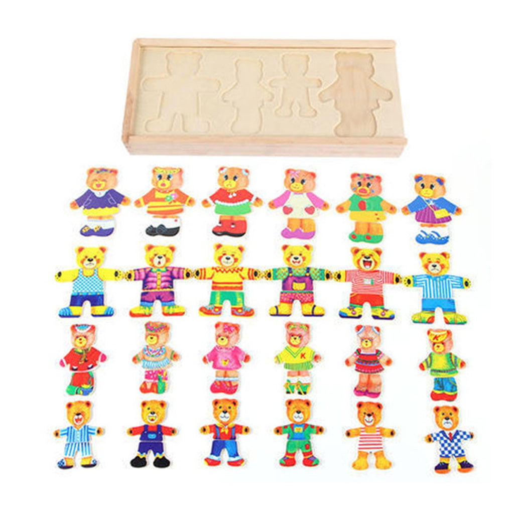 Bottone 3D-Puzzle Learning Busy B0ard Bear Change Clothes Color Match ...