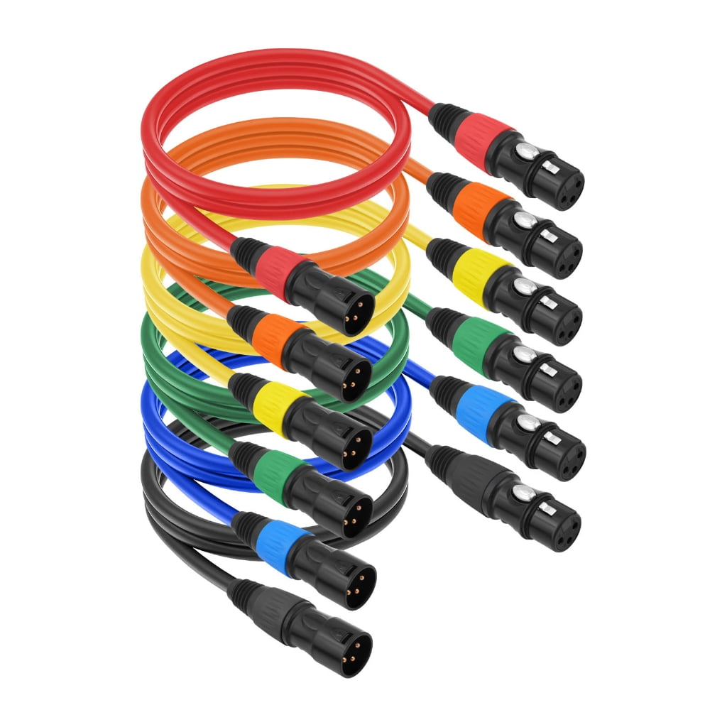 Bottone 6Pcs Microphones Cable Male to Female 3Pin Connection Cord Wire ...