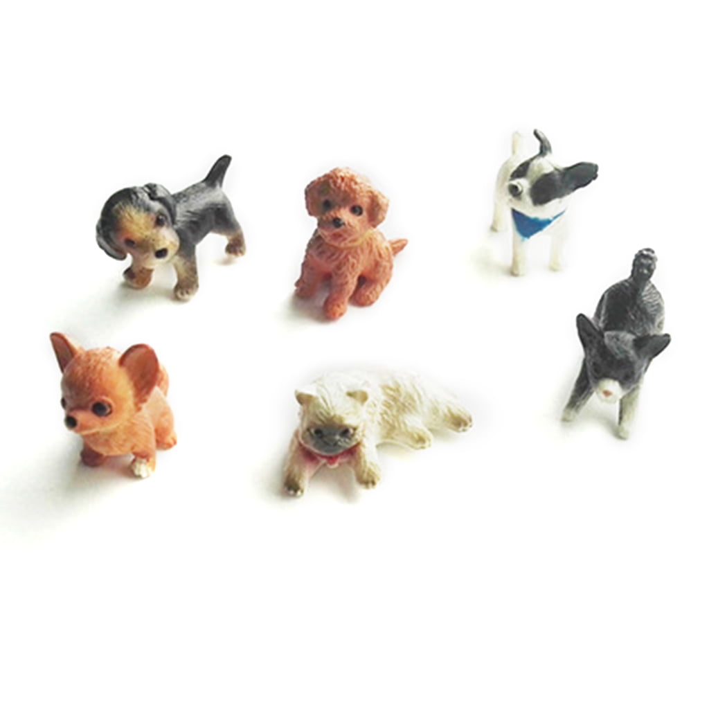 Bottone 6pcs Miniature for Cat Dog Model Toy Figure An1ma1 Realistic ...