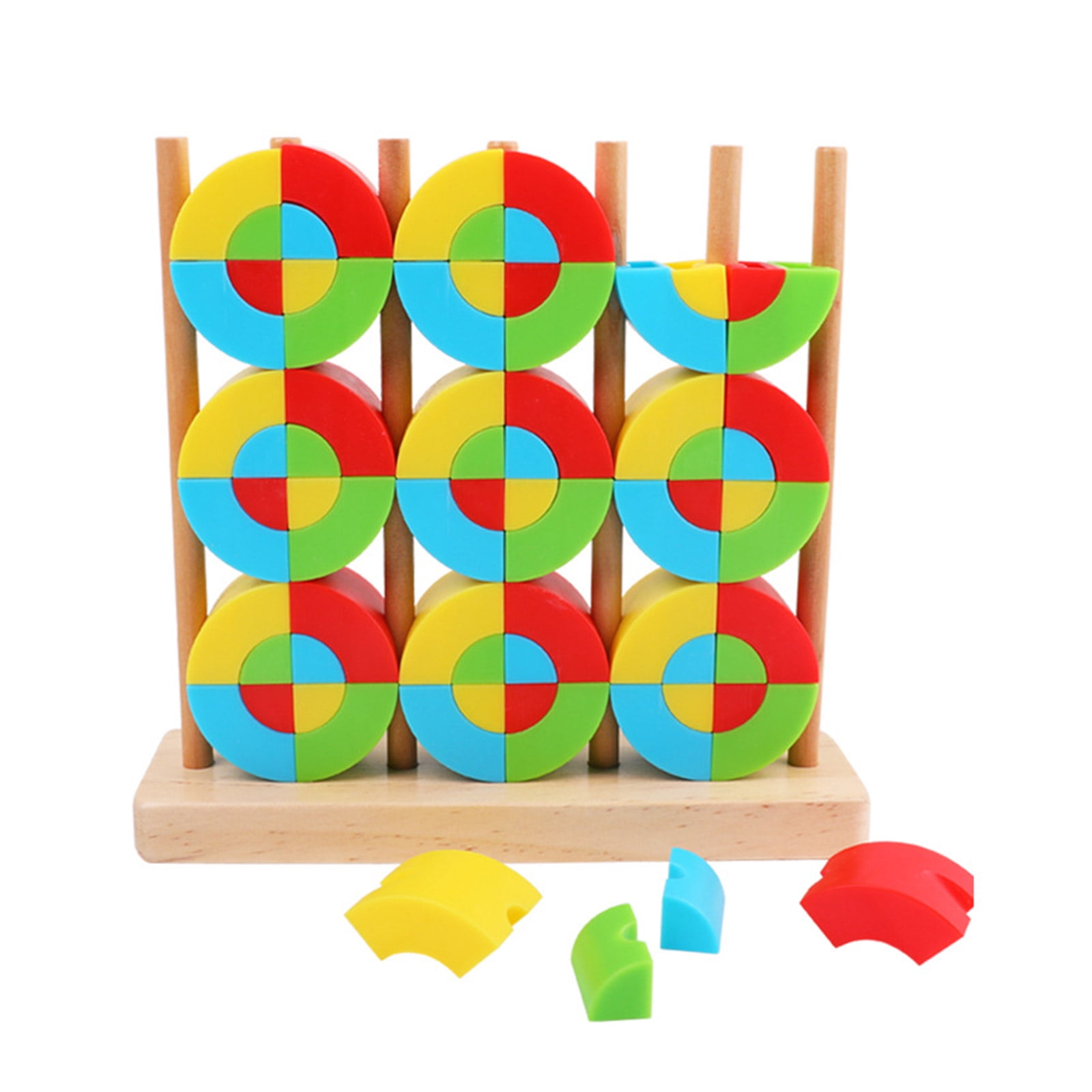 Bottone 72 Pieces W00den Pattern Blocks Set Geometric Shape Puzzle ...