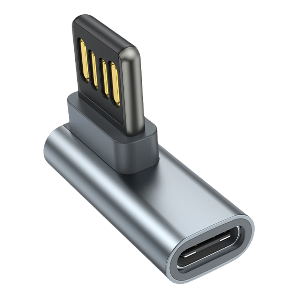 Bottone 90°Bend USB to Type C Adapter Connectors Reversible Plugs ...