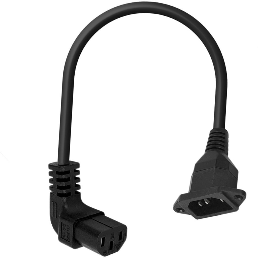 Bottone 90 Degree IEC320 C13 to C14 Panel Mount Power Cable C13 Female ...