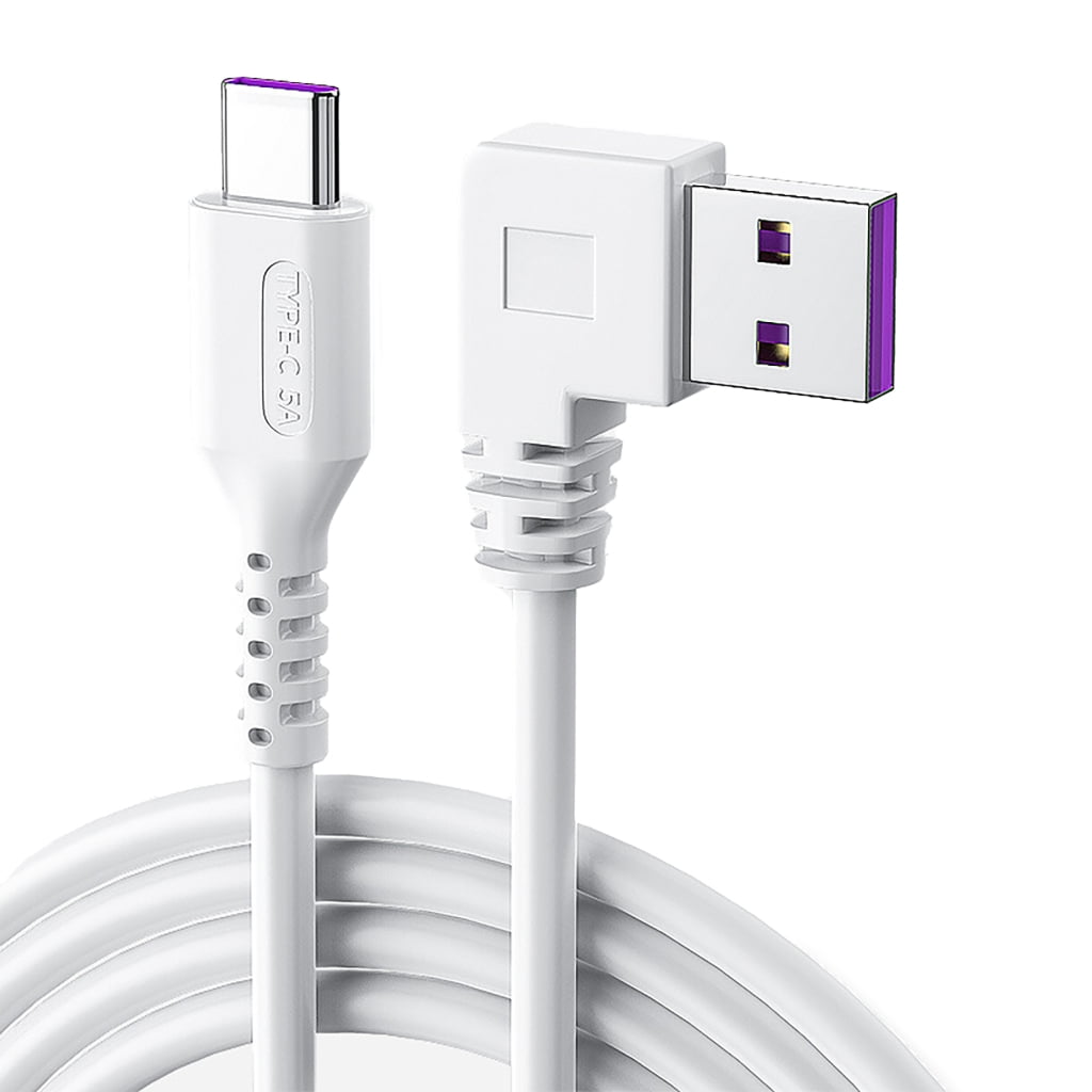 Bottone 90 Degree Right Angle USB to Type C Data Cable Cord Support 5A ...
