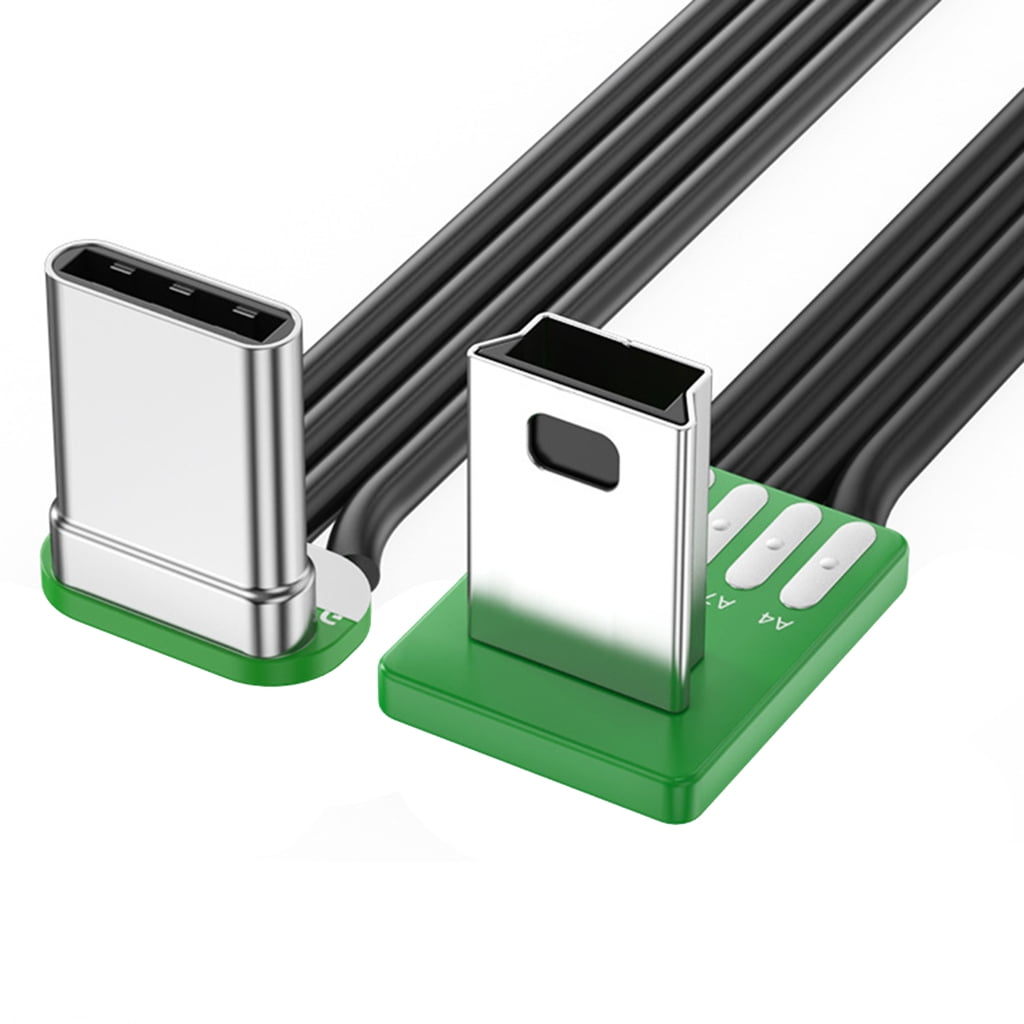 Bottone 90 Degree Type C To USB Flat Silicone Cable With Angled Ends ...