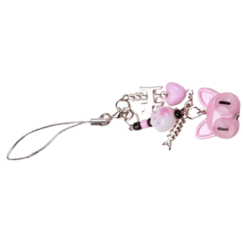 Bottone Acrylic Alloy Keychain Big Eyes Cat Head Pendant Keyring ...