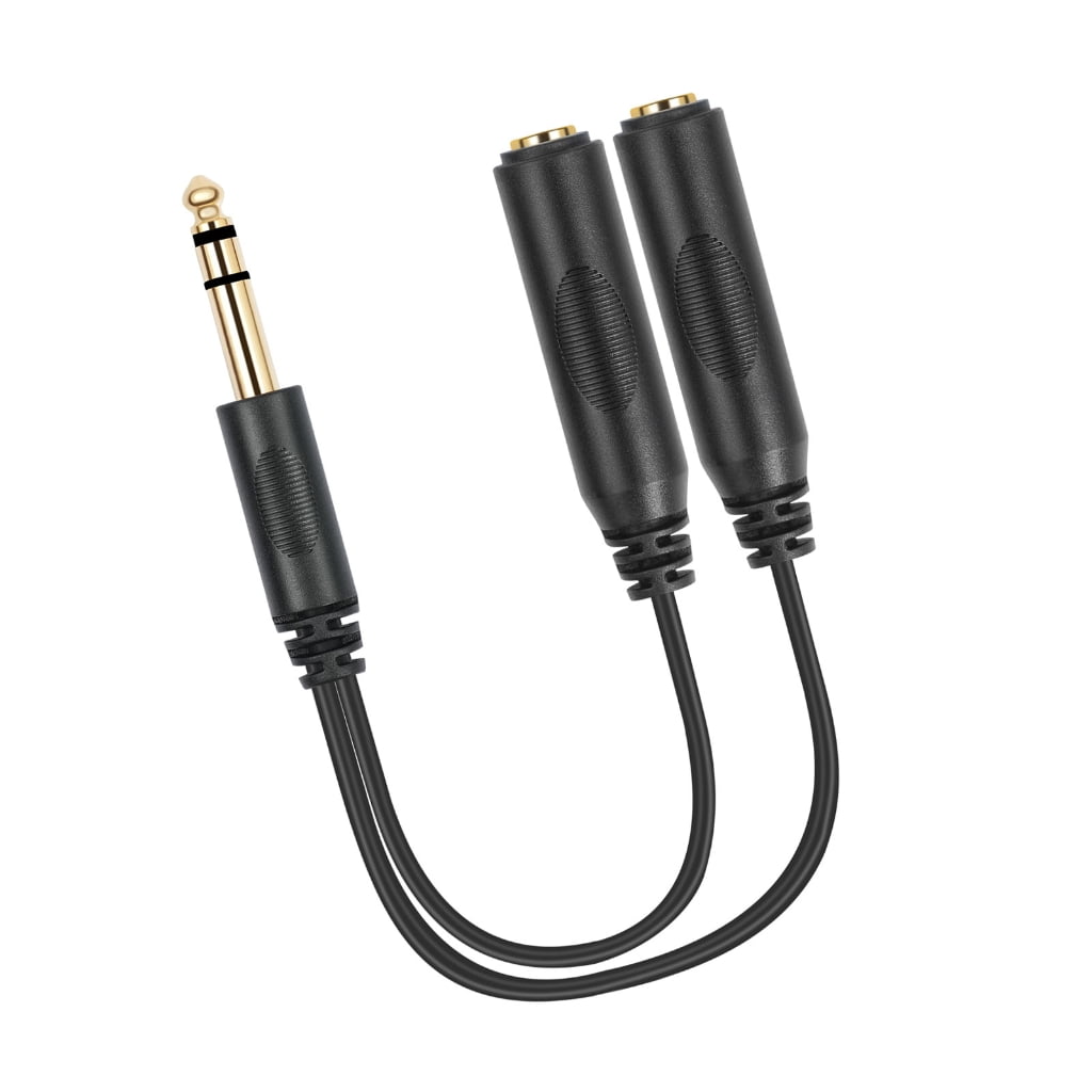 Bottone Double Shielded 1/4inch TRS Stereo Splitter Y Cable 1/4 TRS ...