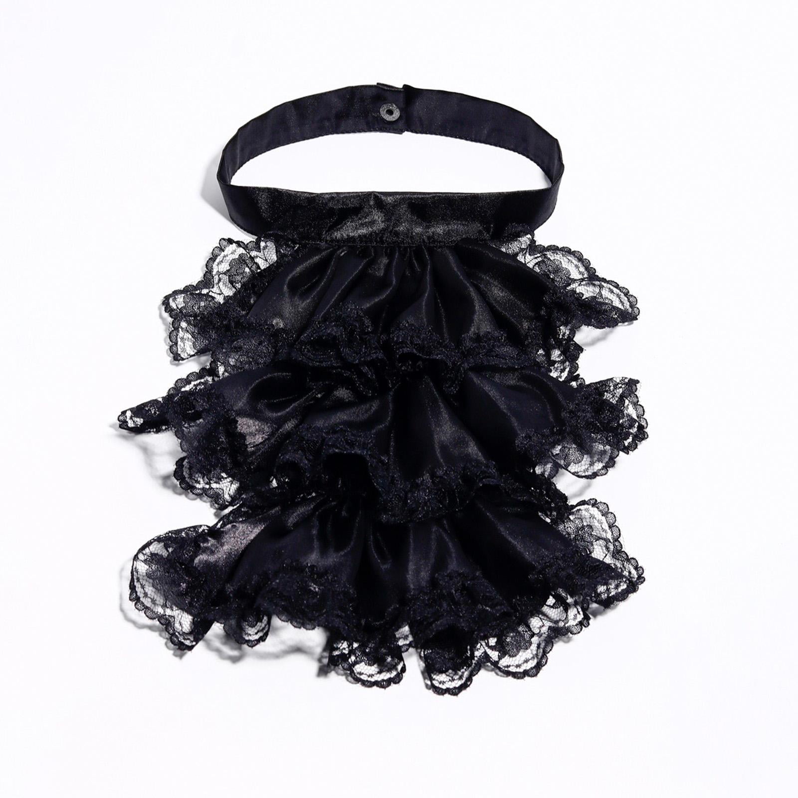 Bottone Elegant Victorian Costume Collar Ruffled Lace Jabot Neck Collar ...