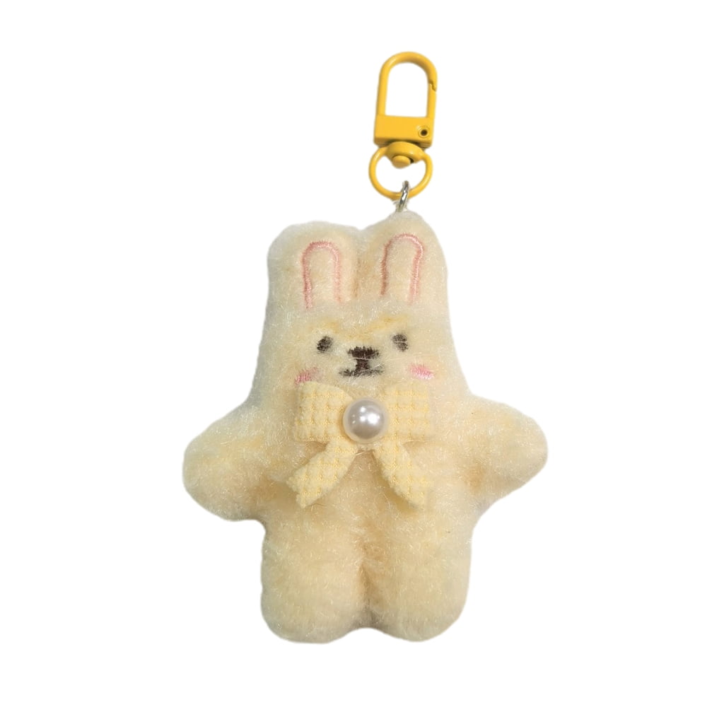 Bottone Fashionable Plush Rabbit Key Holder Stylish Pearls Tie Rabbit ...