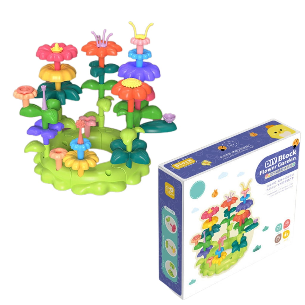 Bottone Flower Building Block Stacking Game for Toddler Flower Garden ...