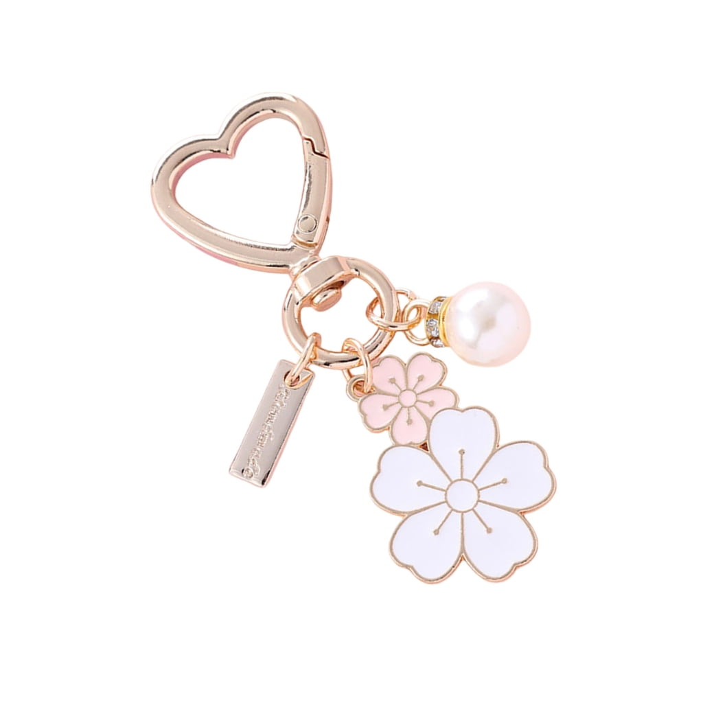 Bottone Trendy Flower Initial Pearls Keyring Contemporary Flower And ...