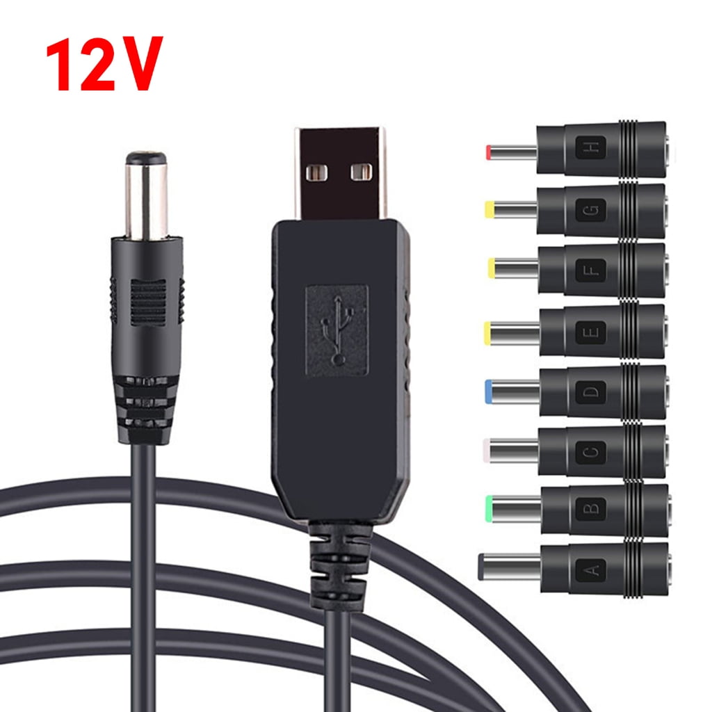 Bottone USB to D- 5V 9V 12V Adapter Converter Cable USB to 8PCS D- Jack for Router Mini Fan ...