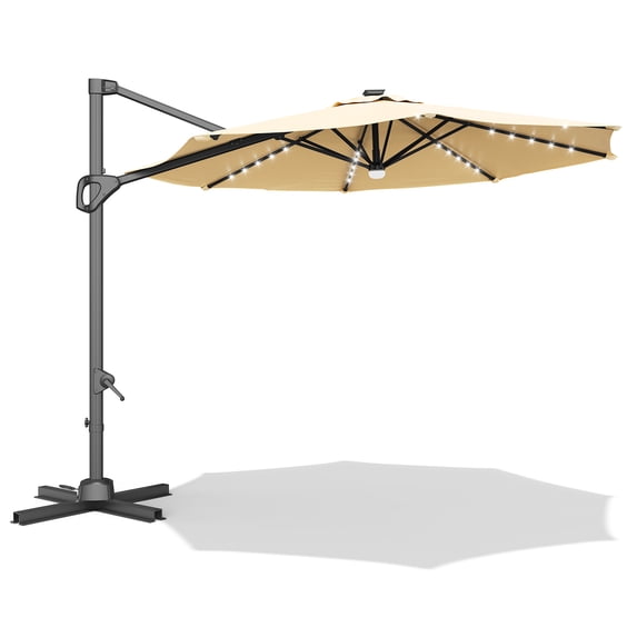 BouPower 10FT Heavy-Duty Round Offset Cantilever Patio Umbrella with ...