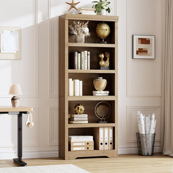 BouPower 3-Tier Farmhouse Open Wood Bookshelf, 39.4"H ×31.5"W ...
