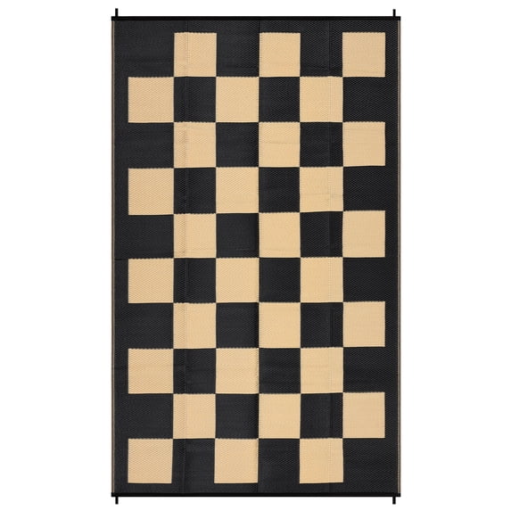 BouPower 5x8Ft Reversible Plastic Straw Outdoor Rug, Waterproof Low ...