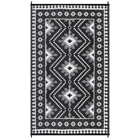 BouPower 9x18 FT Waterproof Outdoor Rug Reversible Plastic Straw Patio ...