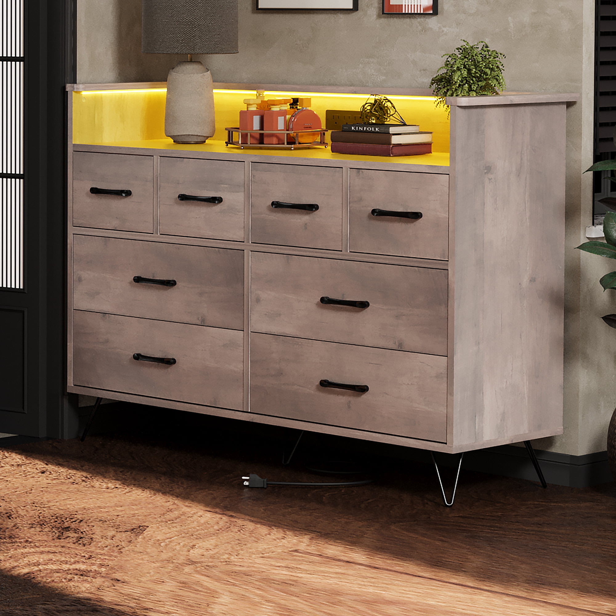 BouPower Dresser for Bedroom,Chest of Drawers with RGB Lights ...
