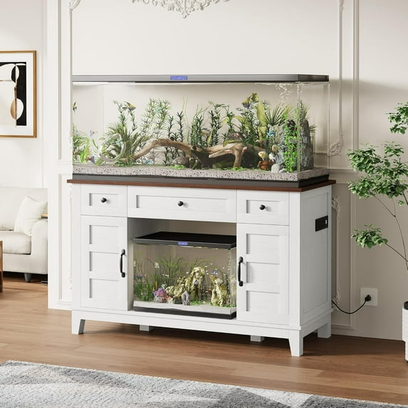 BouPower Farmhouse 55-75 Gallon Fish Tank Stand with Power Outlet ...