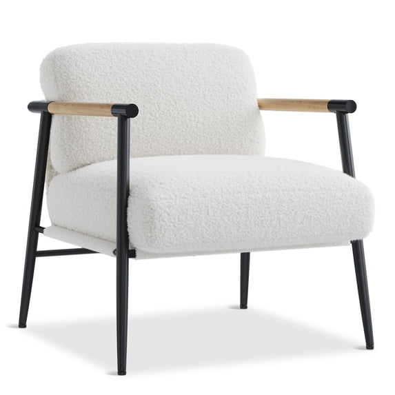BouPower Modern Boucle Accent Chair, Upholstered Comfy Reading Armchair ...