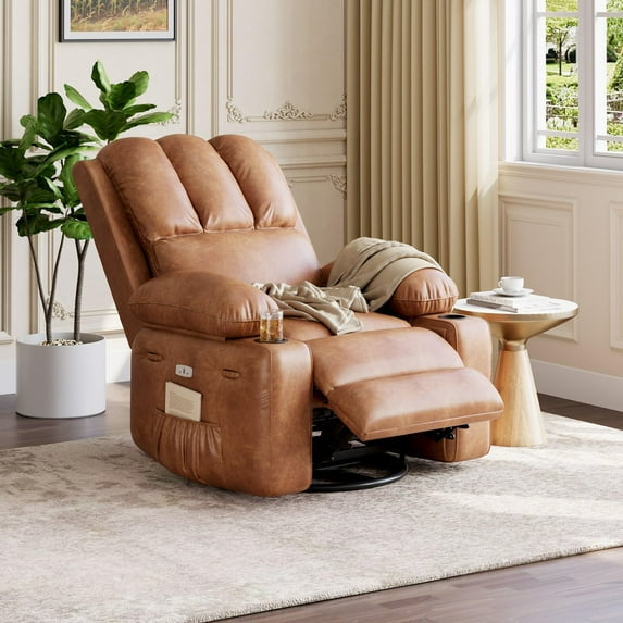 BouPower Oversized Electric Recliner Chair for Adults, 360° Swivel ...
