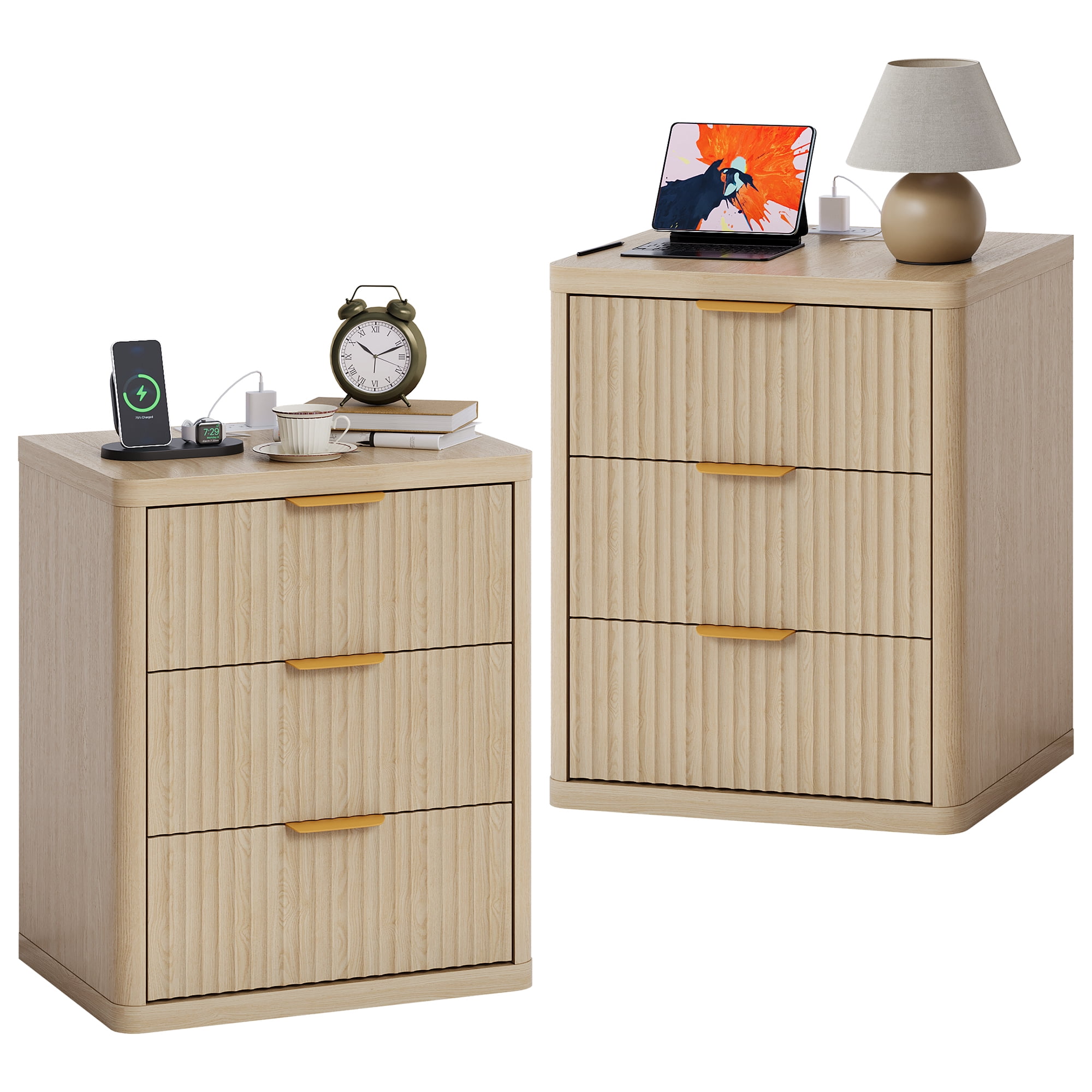 BouPower Side Table,Small End Table,Bedside Table Nightstand with ...