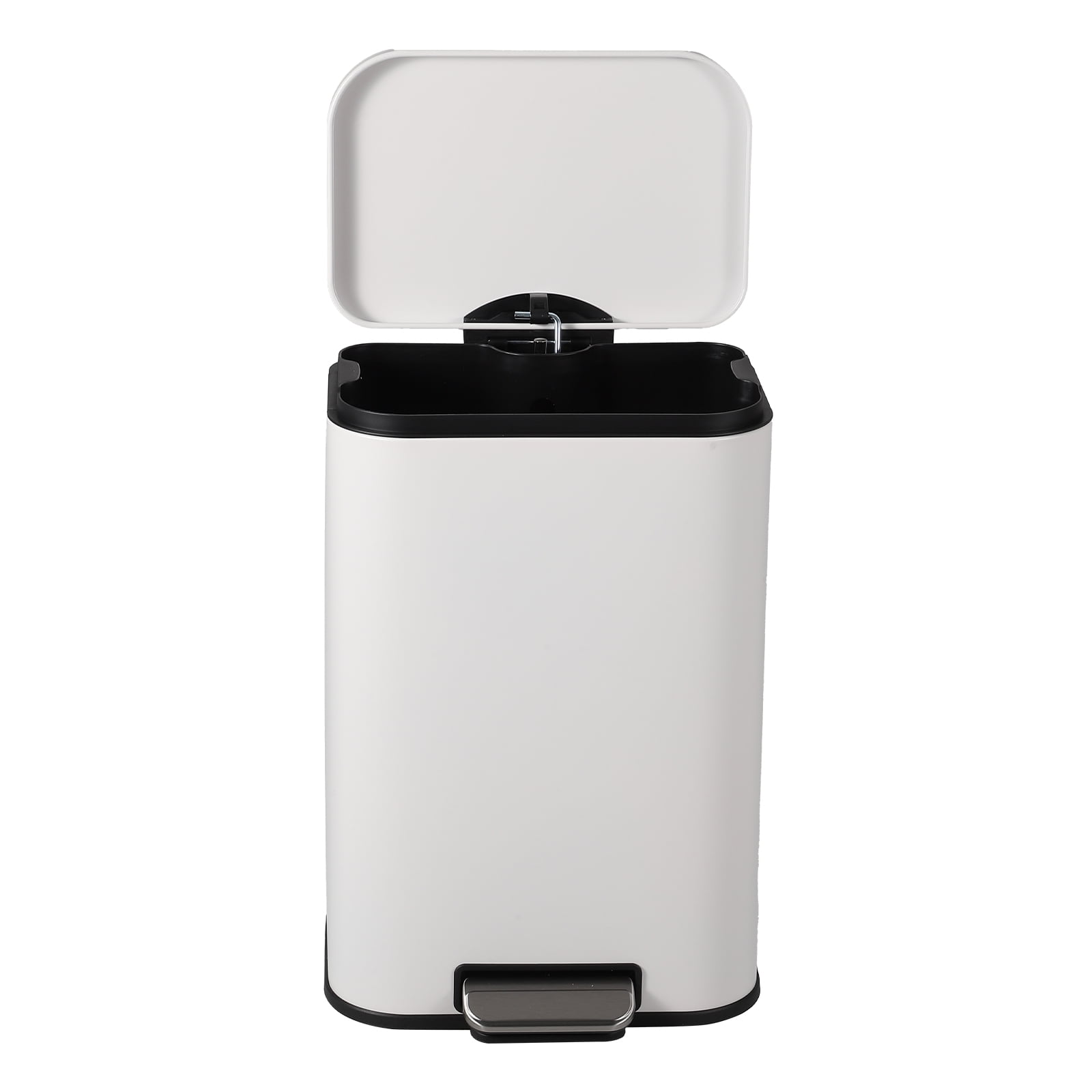 BouPower Small Bathroom Trash Can with Lid Soft Close & & Removable ...