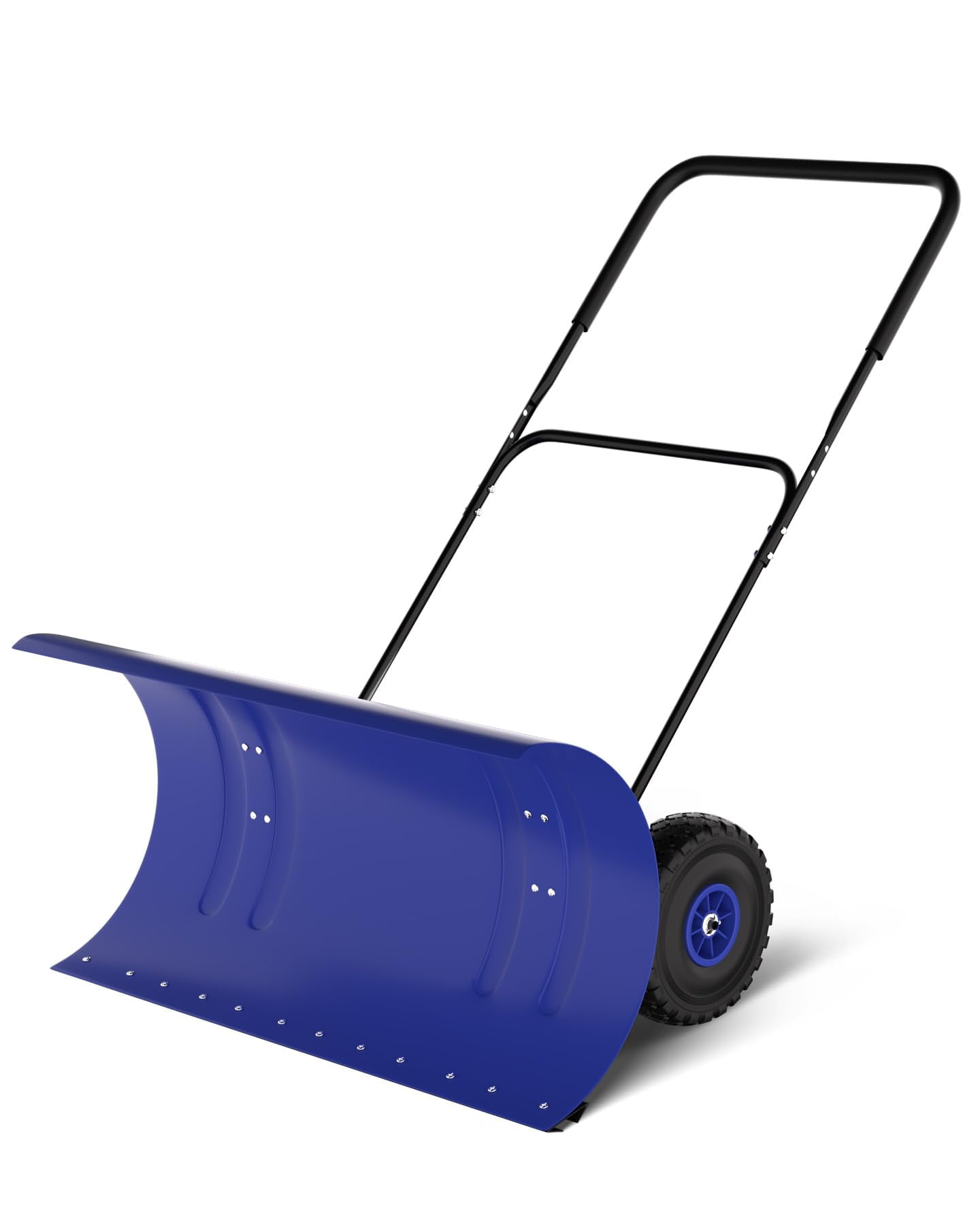 BouPower Snow Pusher with Wheels, 29"/36" Heavy Duty Steel Blade ...