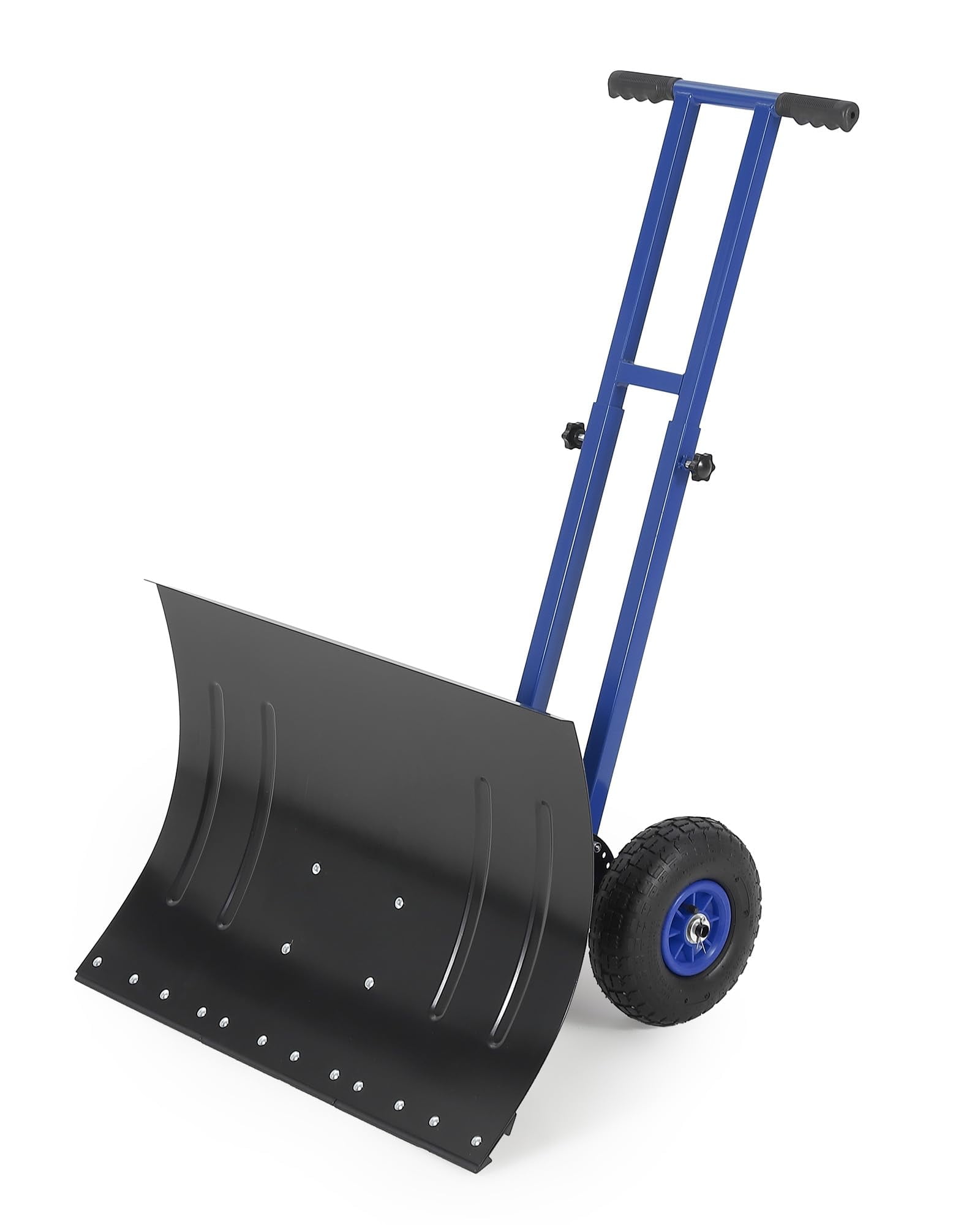 BouPower Snow Shovel with Wheels, 29" Heavy Duty Steel Snow Pusher ...
