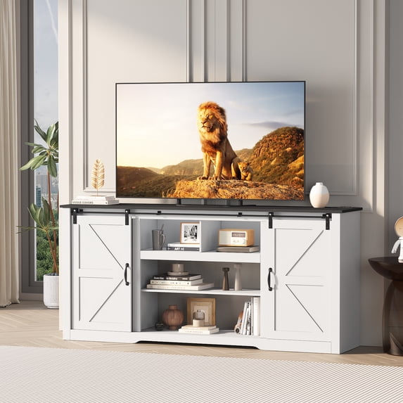 BouPower TV Stand for 80 Inch TV,Entertainment Center with Storage ...
