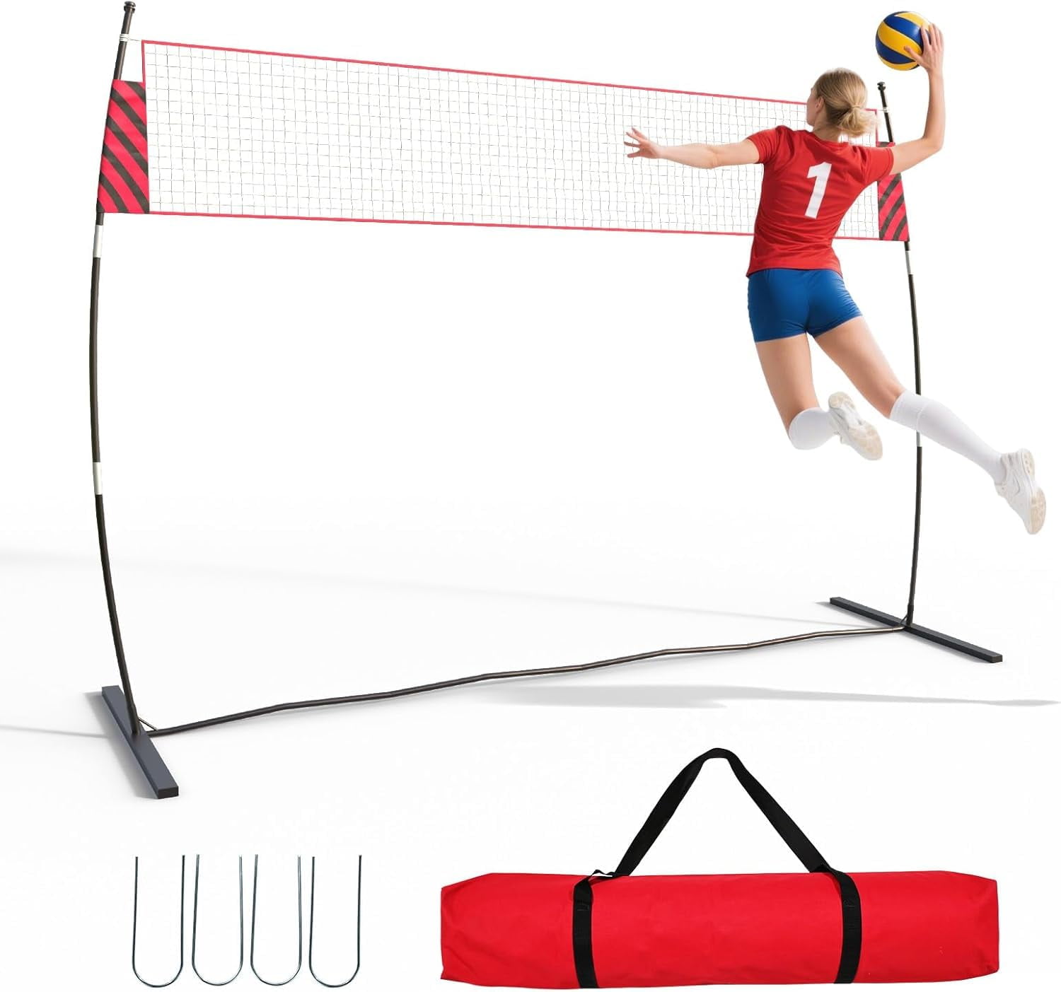 BouPower Volleyball Net, 12Ft Volleyball Training Net for Backyard ...