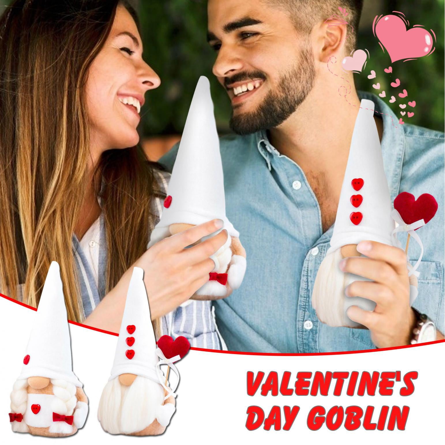 Bouanq 2PCS Valentines Day Gnome Plush Decorations -Mr and Mrs Handmake ...