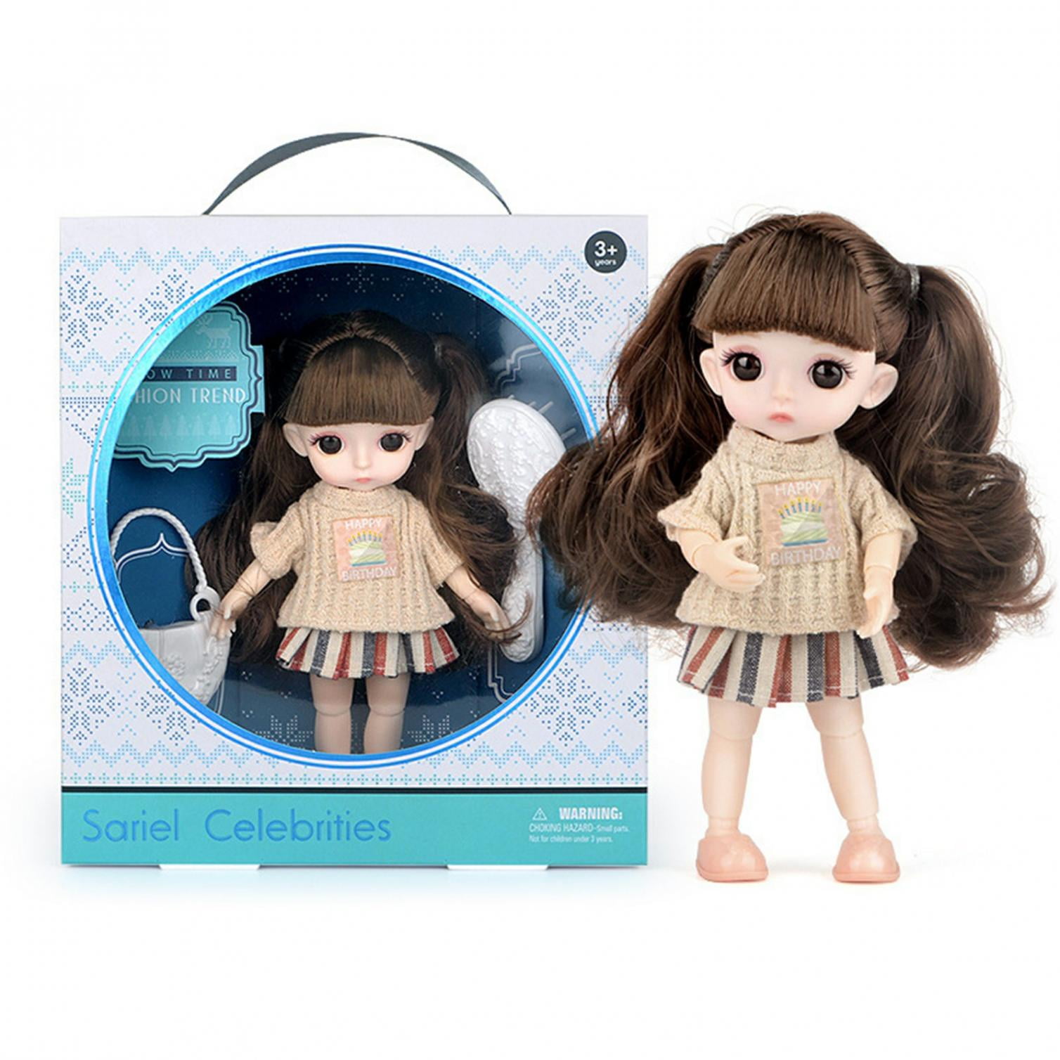 Bouanq BJD Doll 6 Inch 13 Moveable Joint Baby Doll Pretend Play Full ...