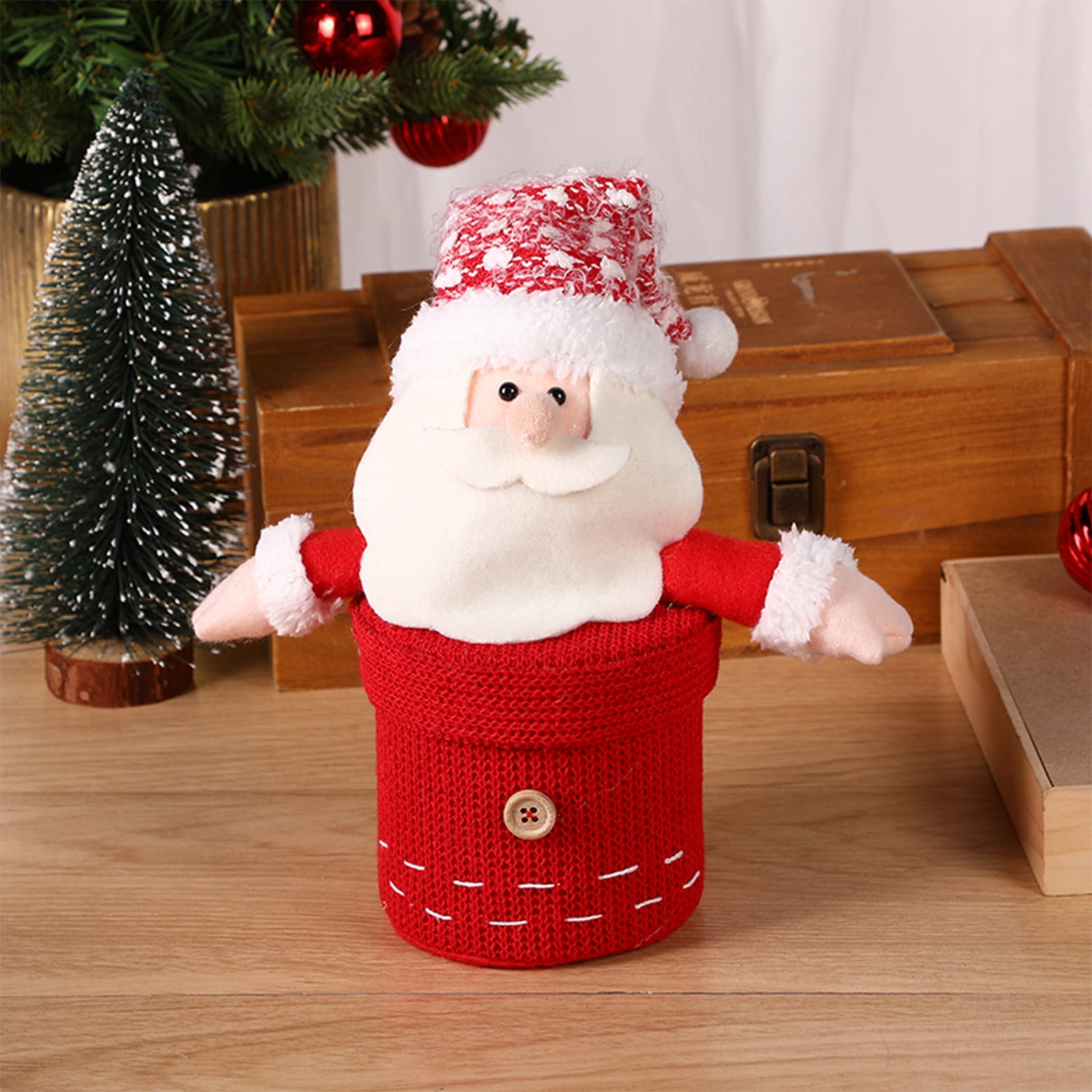 Bouanq Christmas Decorations Xmas Tree Decor Christmas Candy Jar Santa ...