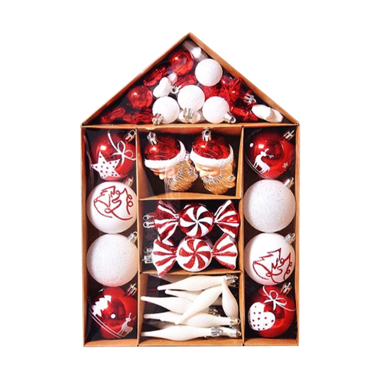 Bouanq Christmas Tree Topper Christmas Decorations 130 Sets Of Balls ...