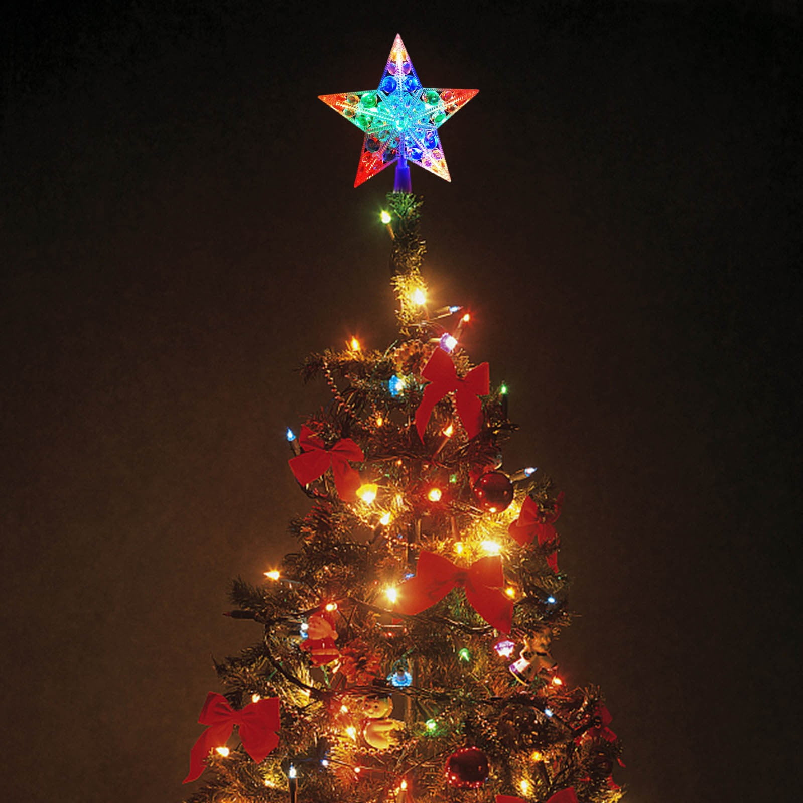 Bouanq Christmas Tree Topper LED New Christmas Tree Top Light Emitting ...