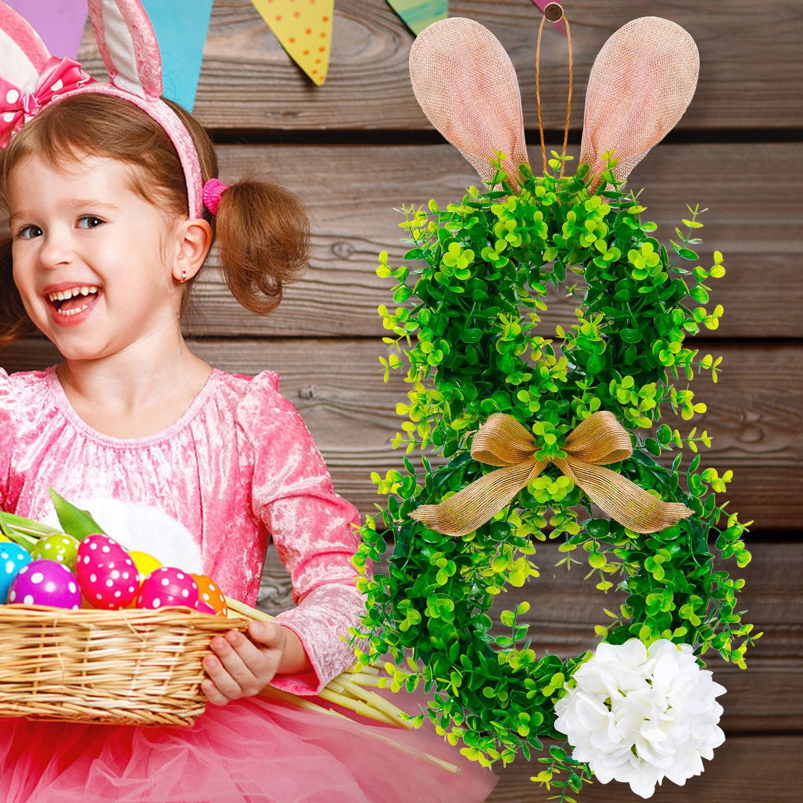 Bouanq Easter Garland Rabbit Eggs Decor New Easter Ornament Rabbit Ear ...