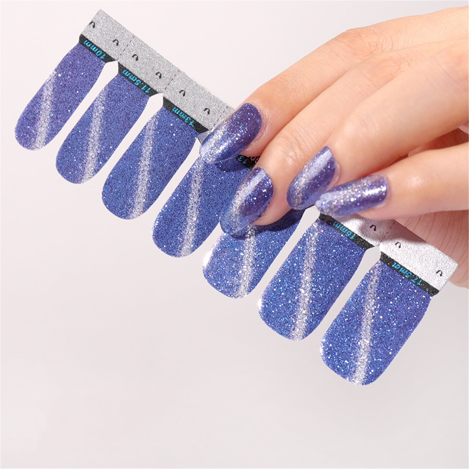Bouanq Fake Nails Color Nail Polish Strips Wraps DIY Decals Beauty Nail ...