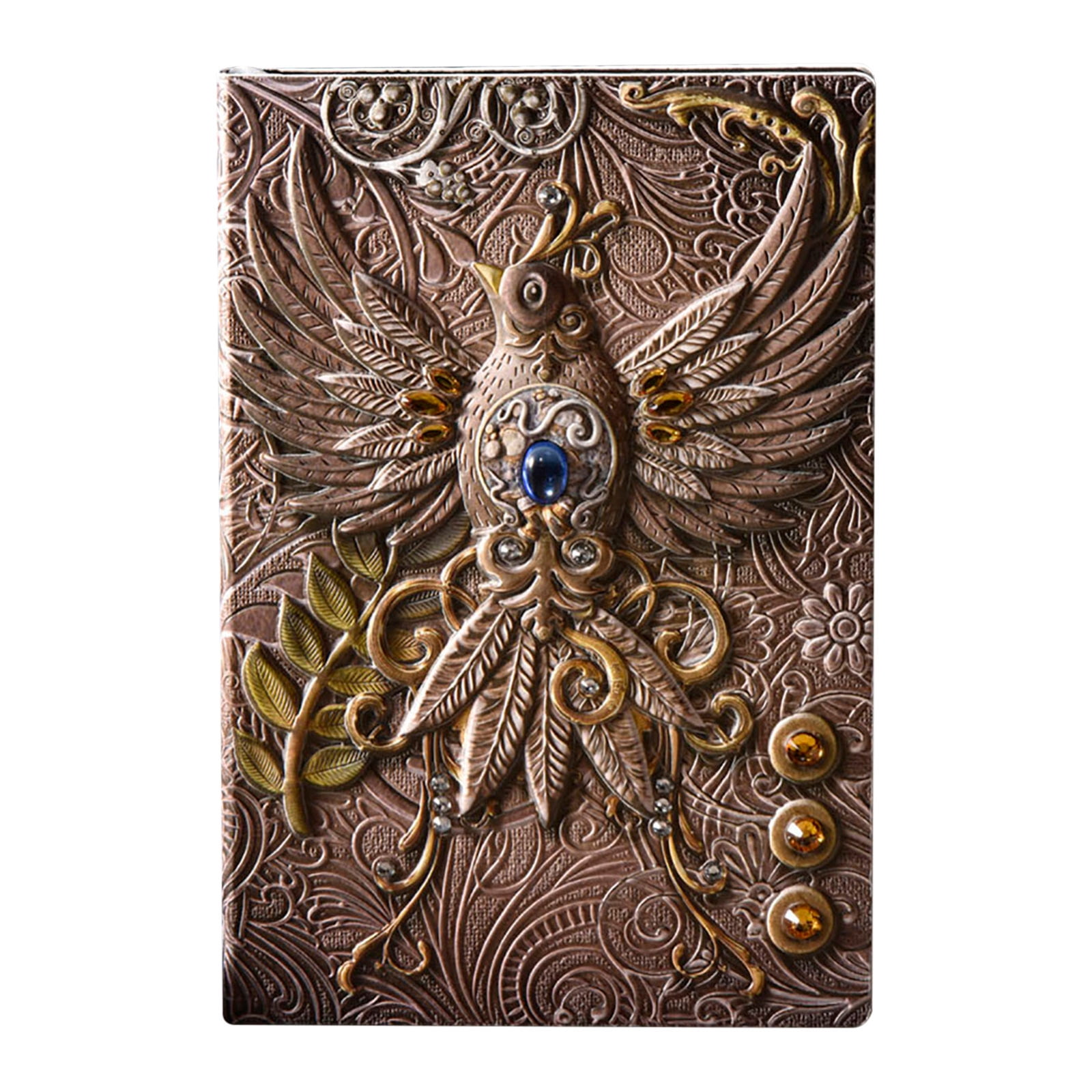 Bouanq Gel Pens, Colored Pencils Retro Embossed Bird Pattern Notebook ...