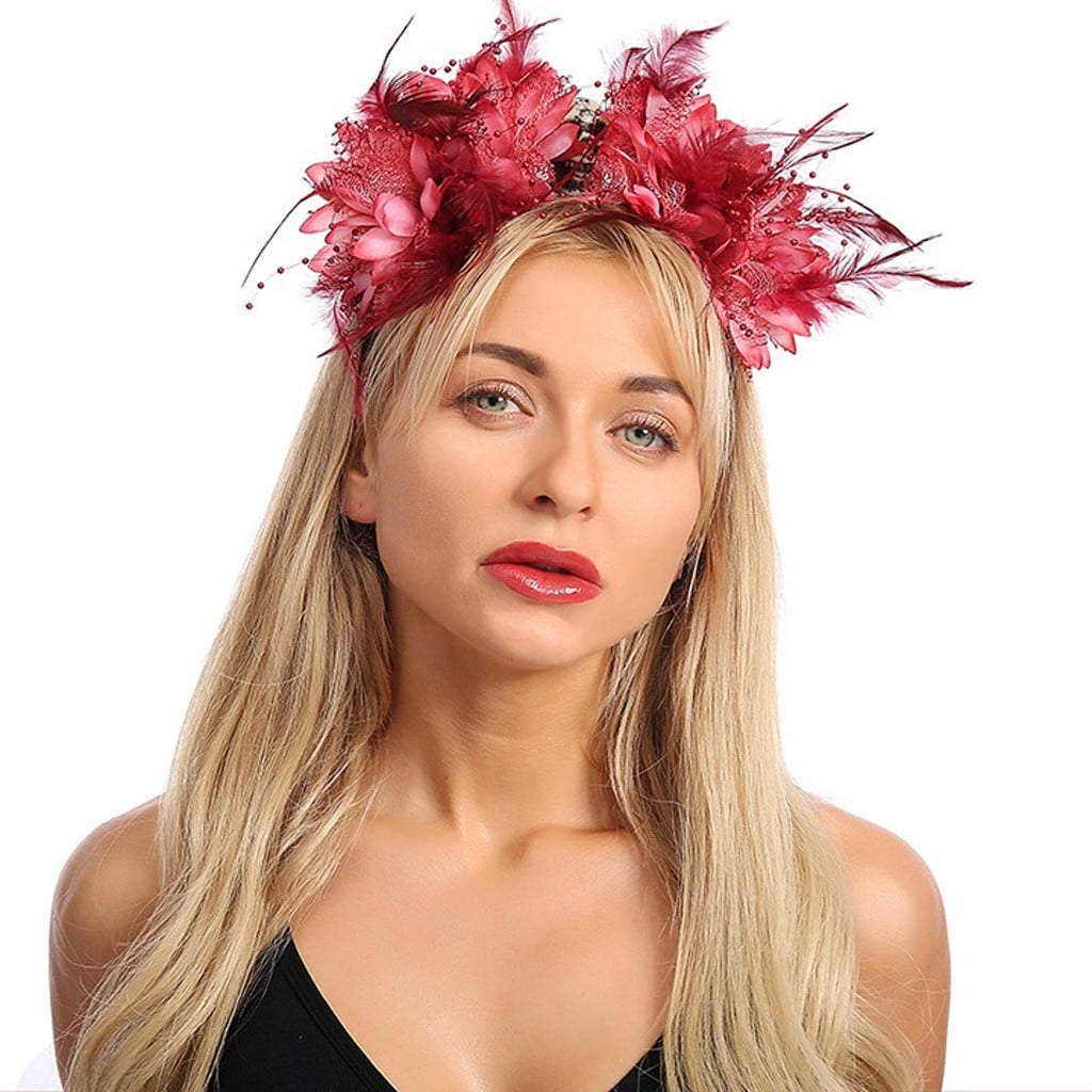 Bouanq Hair Clips Headbands for Women Headband Halloween Headdress Rose ...